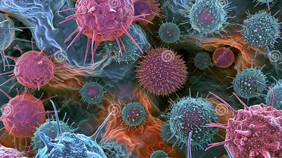 Colored Transmission Electron Micrograph of Natural Killer Cells ...