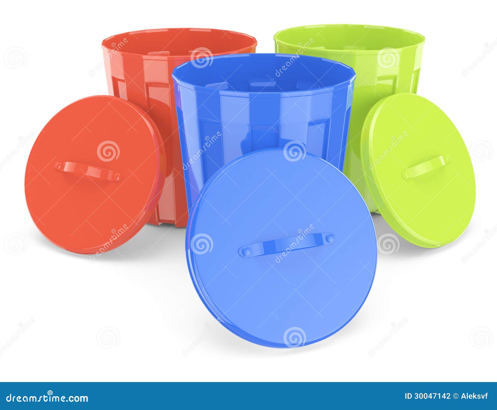 Colored trash bins stock illustration. Illustration of white - 30047142