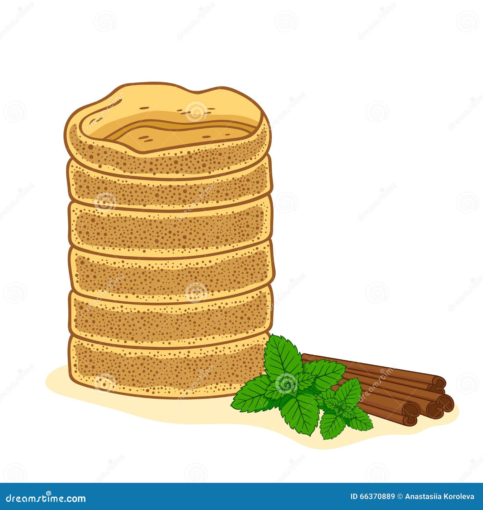 Colored trdelnik stock vector. Illustration of brown - 66370889