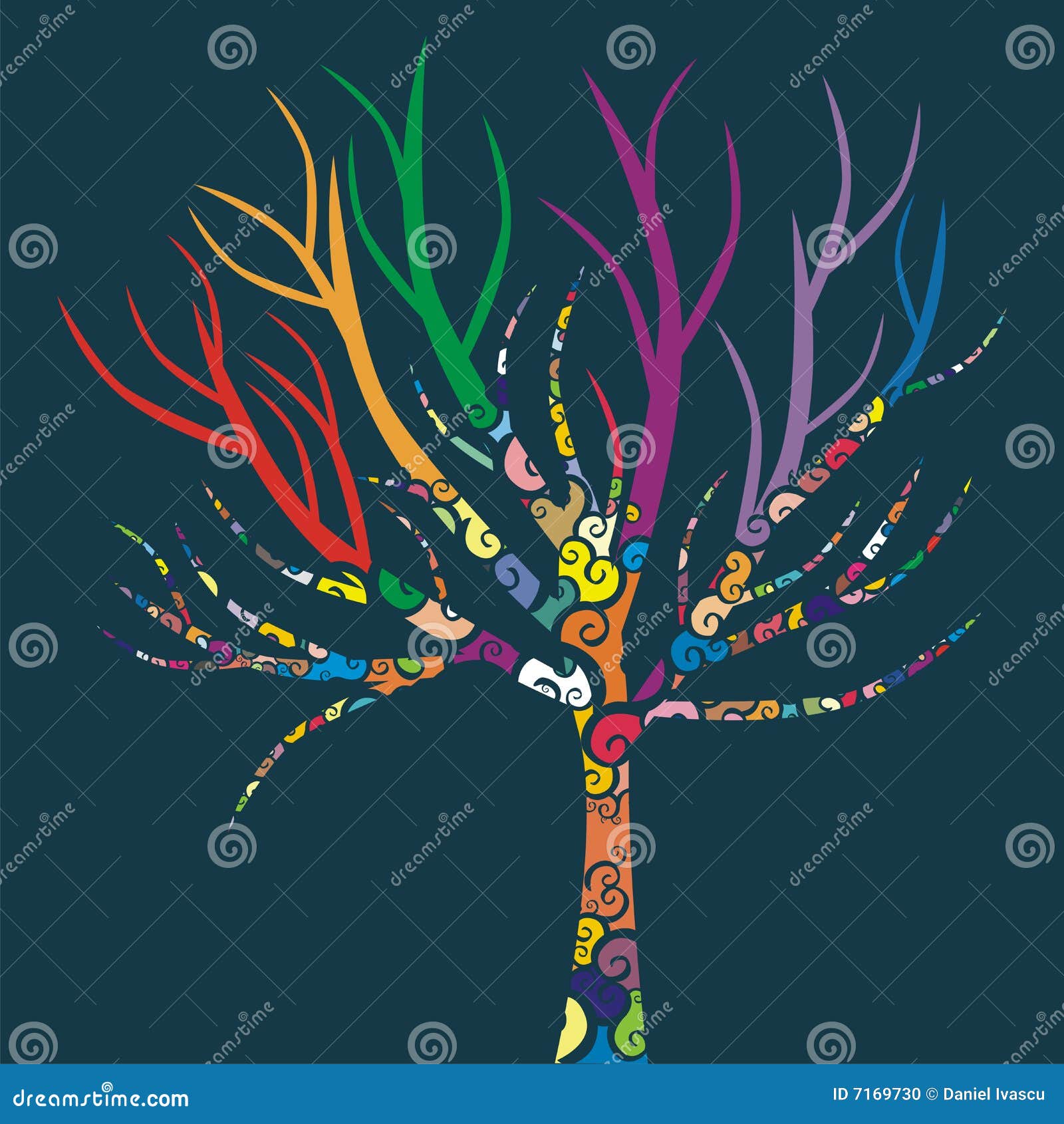 Colored Tree stock vector. Illustration of light, tree - 7169730