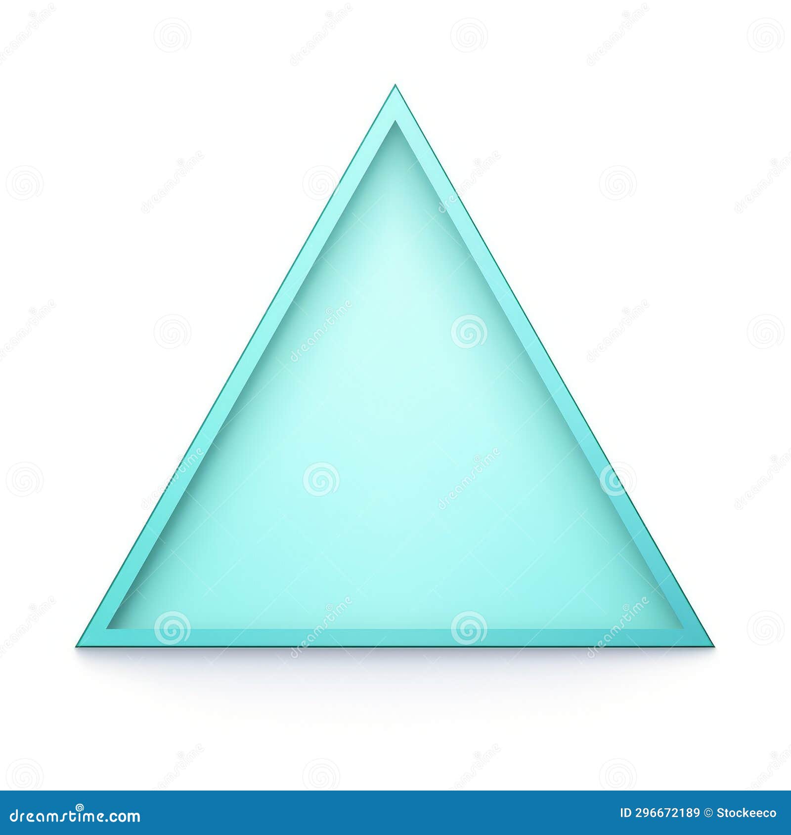 Luminous Turquoise Triangle on White Background - 3d Object Design ...