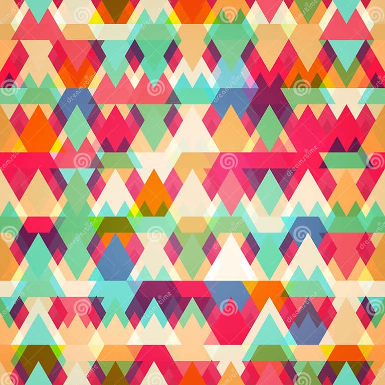 Colored Triangle Seamless Pattern Stock Vector - Illustration of ...