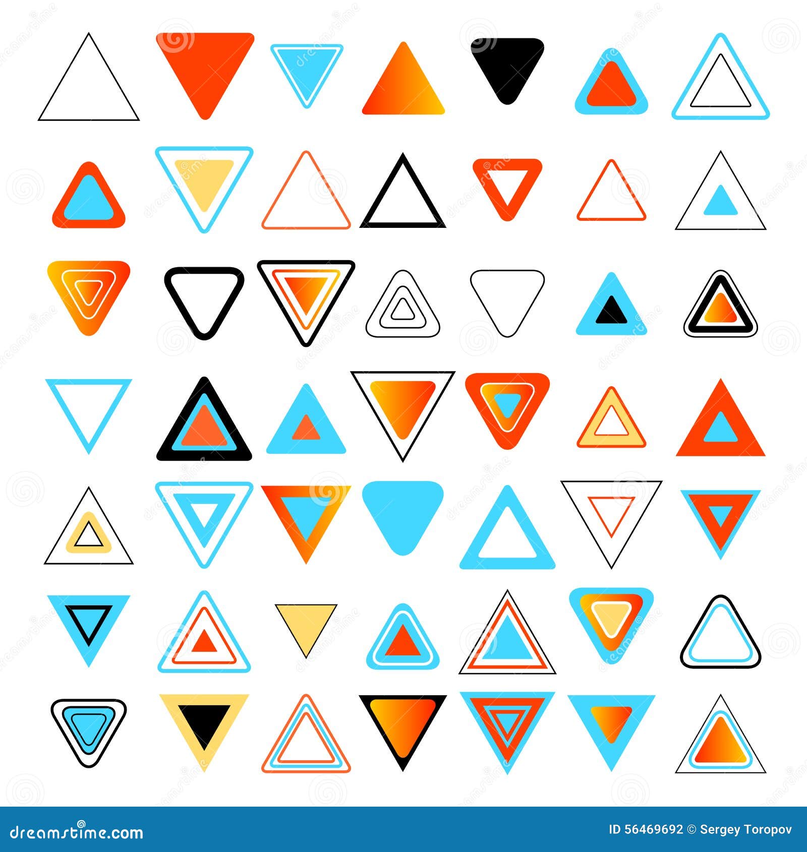 Colored Triangles. Set of Design Elements Stock Vector - Illustration ...