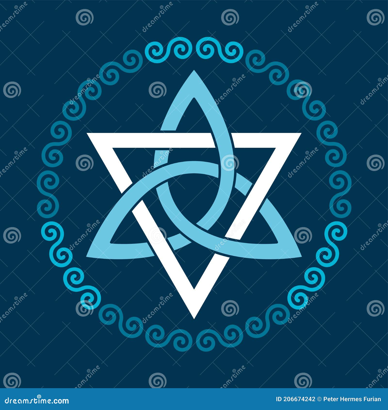 Triquetra With Triangle Logo, Trinity Knot Tattoo, Pagan Celtic Symbol ...