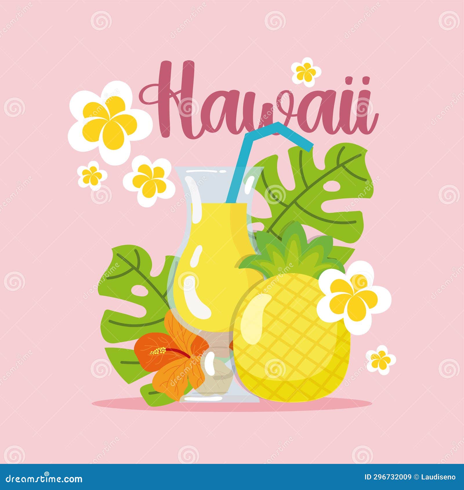 Colored Tropical Hawaii Background Vector Stock Vector - Illustration ...