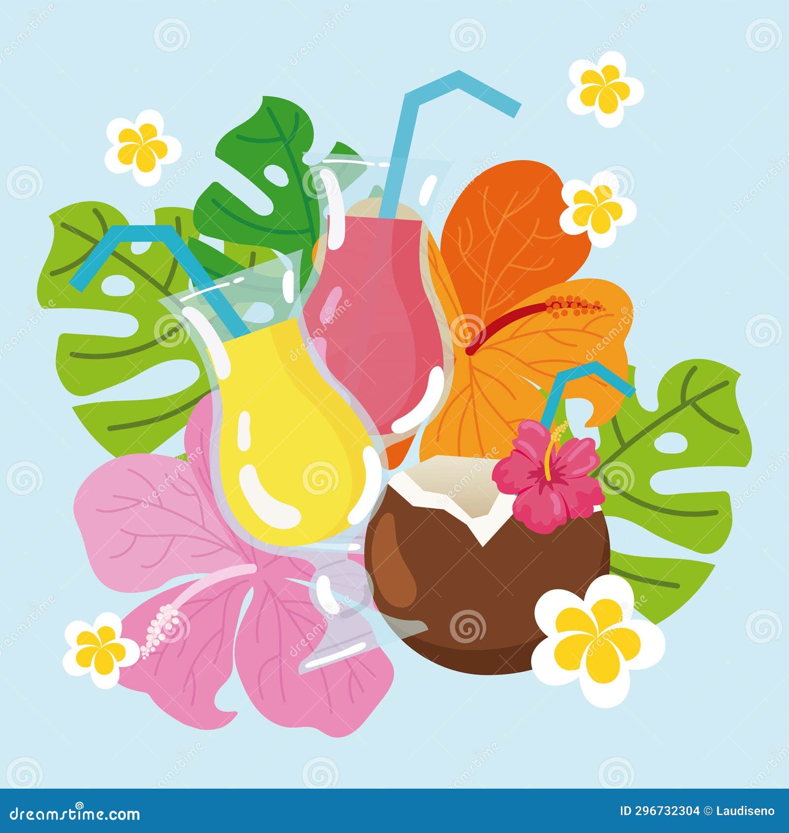 Colored Tropical Hawaii Background Vector Stock Vector - Illustration ...