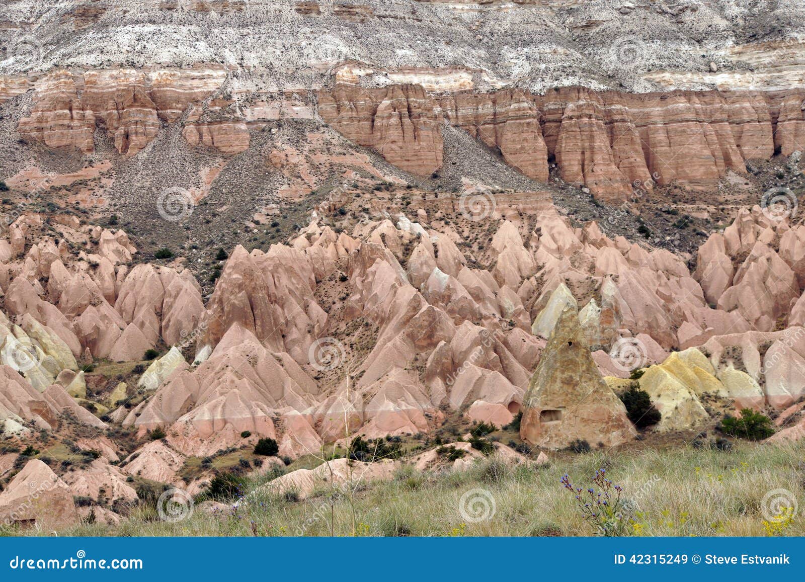 Colored tufa formations stock image. Image of valley - 42315249
