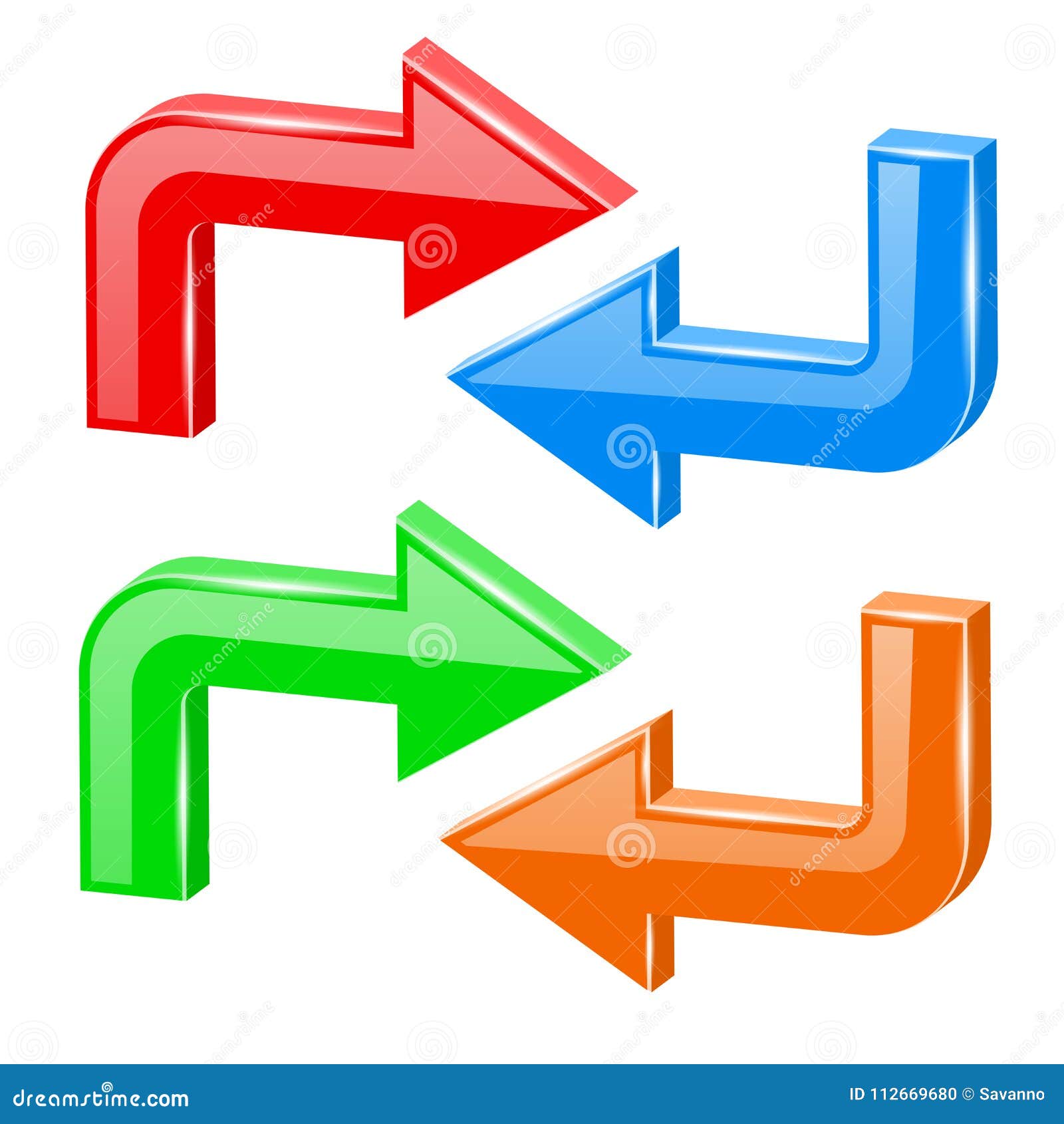 Colored Turning Arrows. Web 3d Shiny Icons Stock Vector - Illustration ... Colored Turning Arrows. Web 3d Shiny Icons Stock Vector - Illustration ...