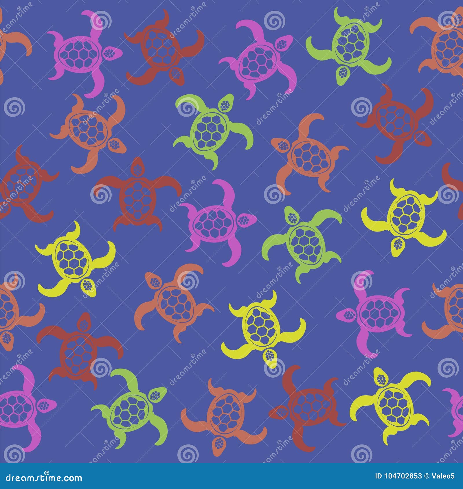 Colored Turtles Icon Seamless Pattern Stock Vector - Illustration of ...