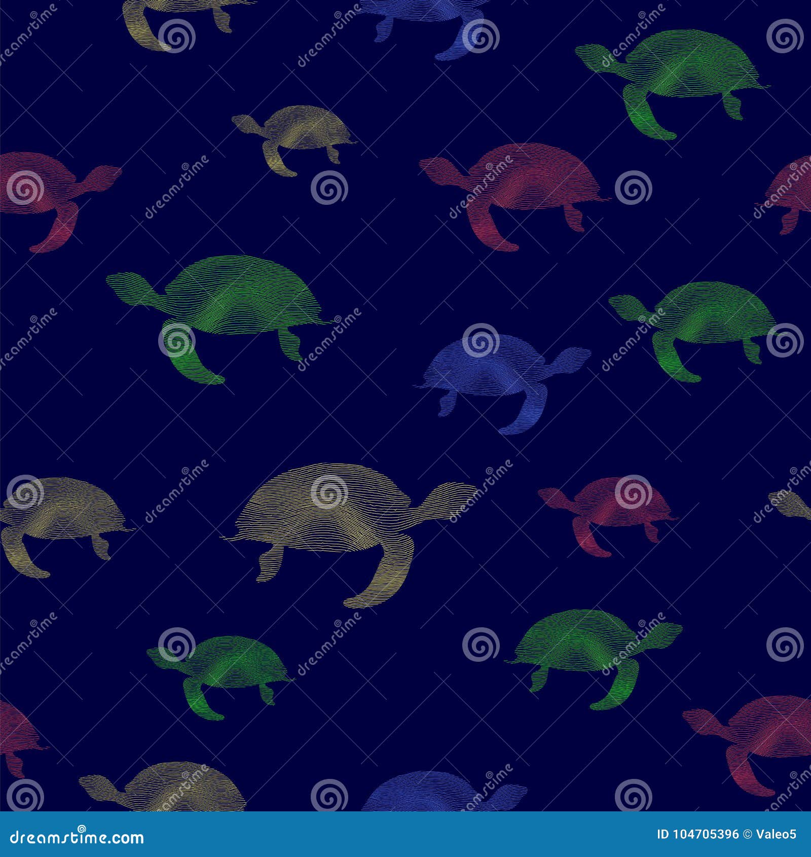 Colored Turtles Icon Seamless Pattern Stock Vector - Illustration of ...