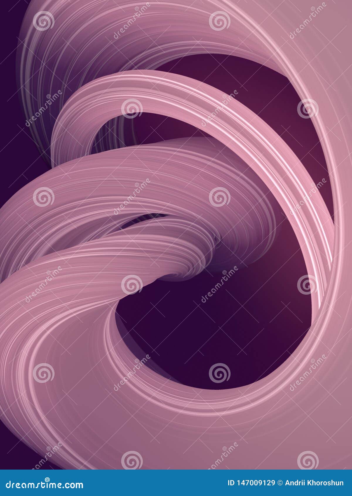 Colored Twisted Shape. Computer Generated Abstract Geometric 3D Render ...