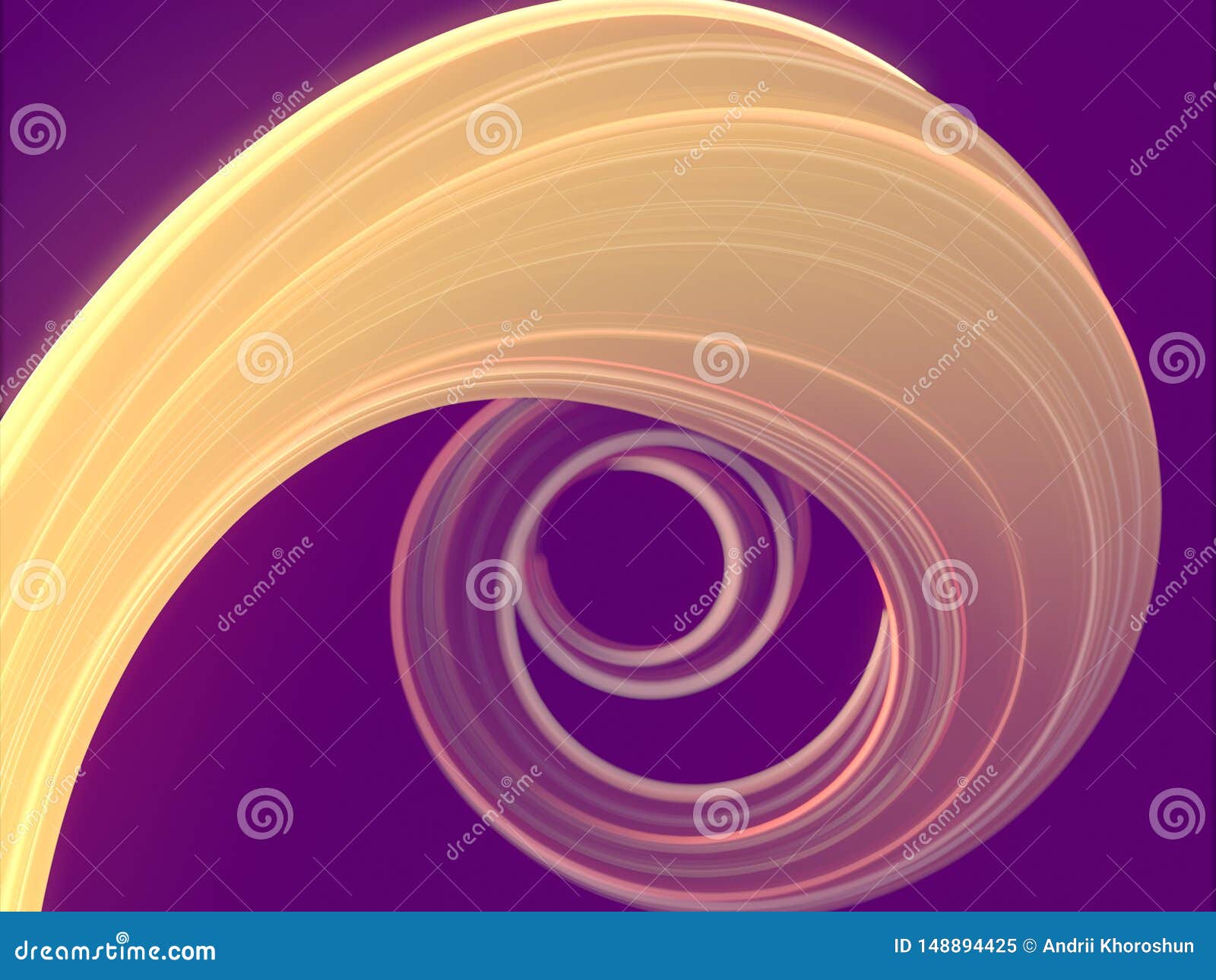 Colored Twisted Shape. Computer Generated Abstract Geometric 3D Render ...