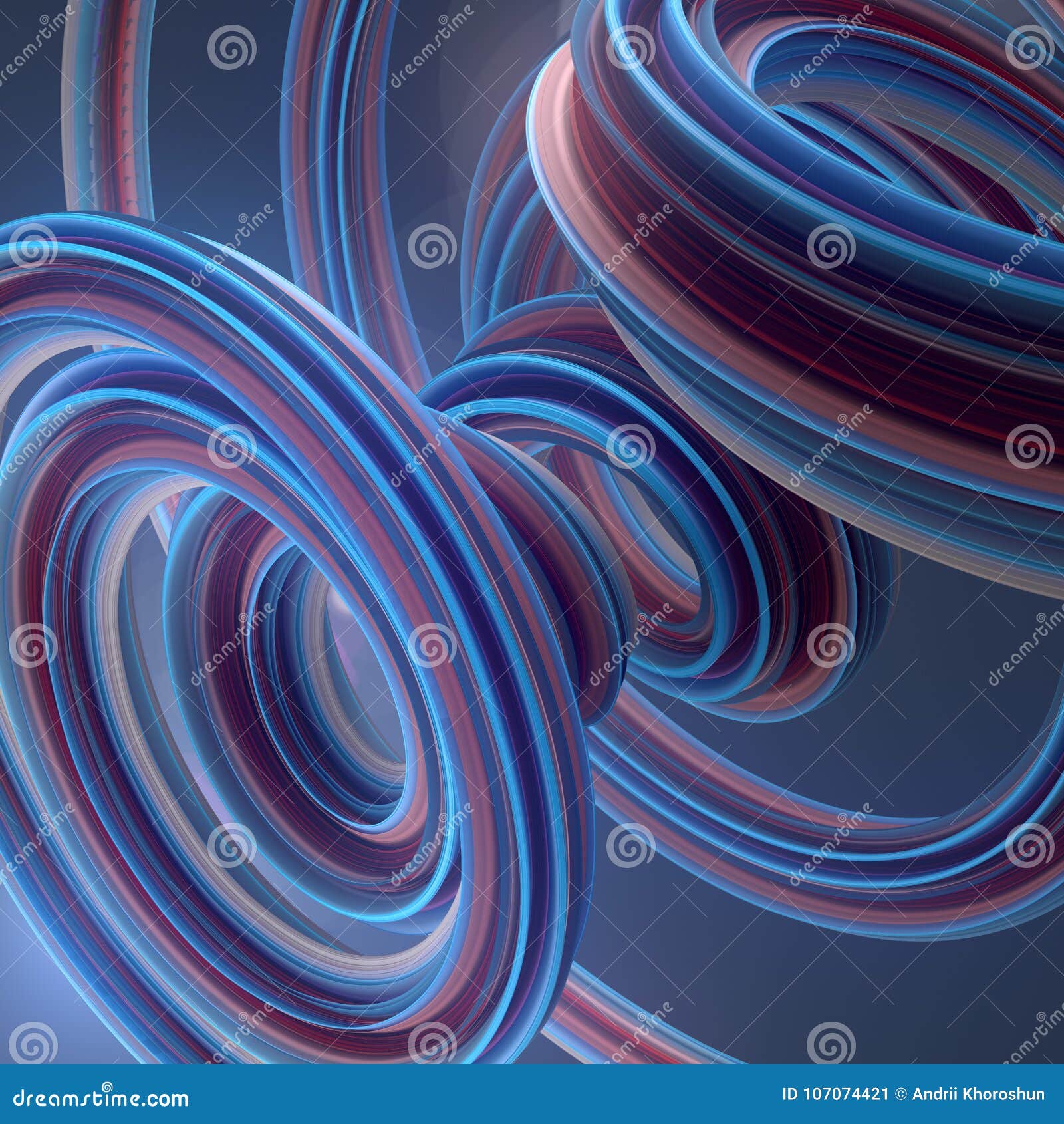 Colored Twisted Shape. Computer Generated Abstract Stock Illustration ...