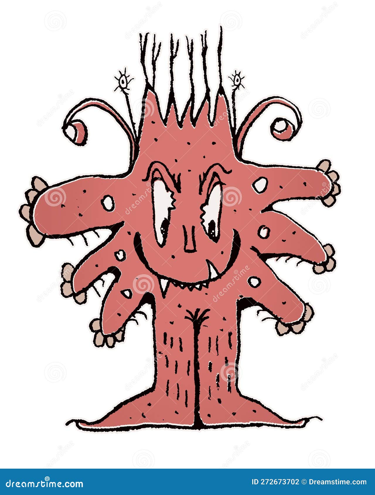 Drawing Of An Ugly Witch In Torn Clothes Sits On A Broom Vector ...