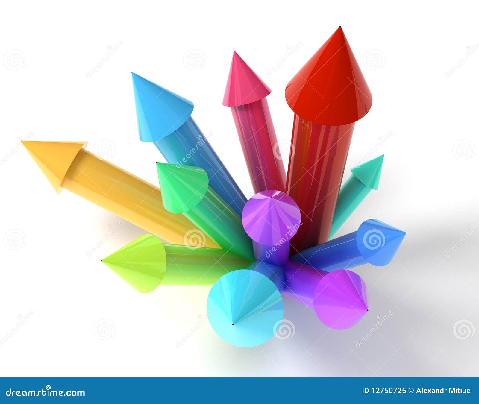 Colored Upwards Arrows Concept Stock Illustration - Illustration of ...