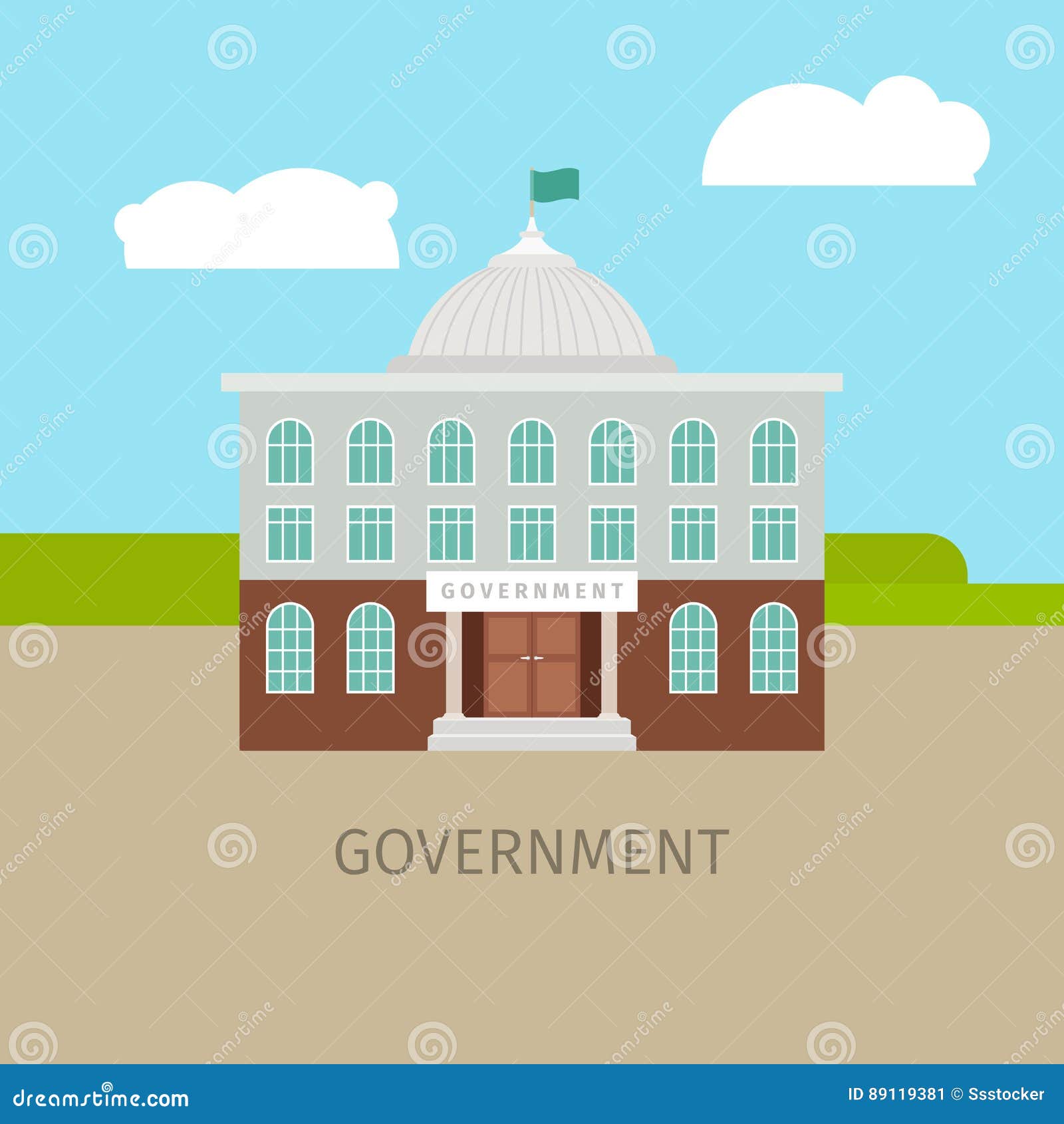 Colored Urban Government Building Stock Vector - Illustration of ...