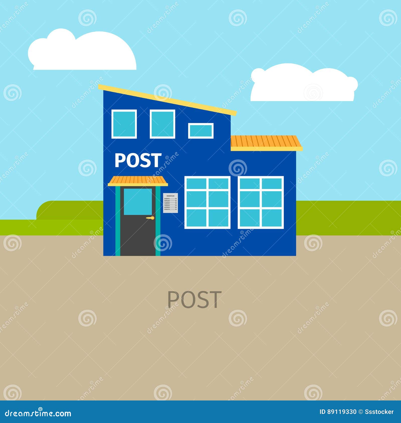 Colored Urban Post Building Stock Vector - Illustration of ...