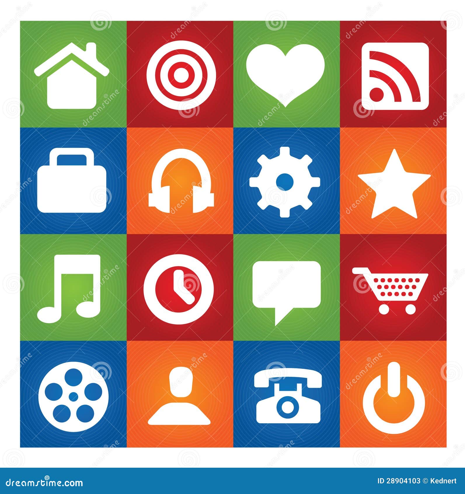 Colored User Interface Pictograms Set Isolated Stock Vector ...