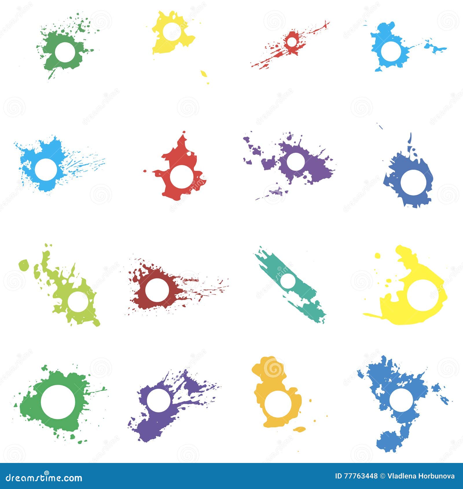 Colored Vector Blots. Seth Blots on a White Background. Design Element ...