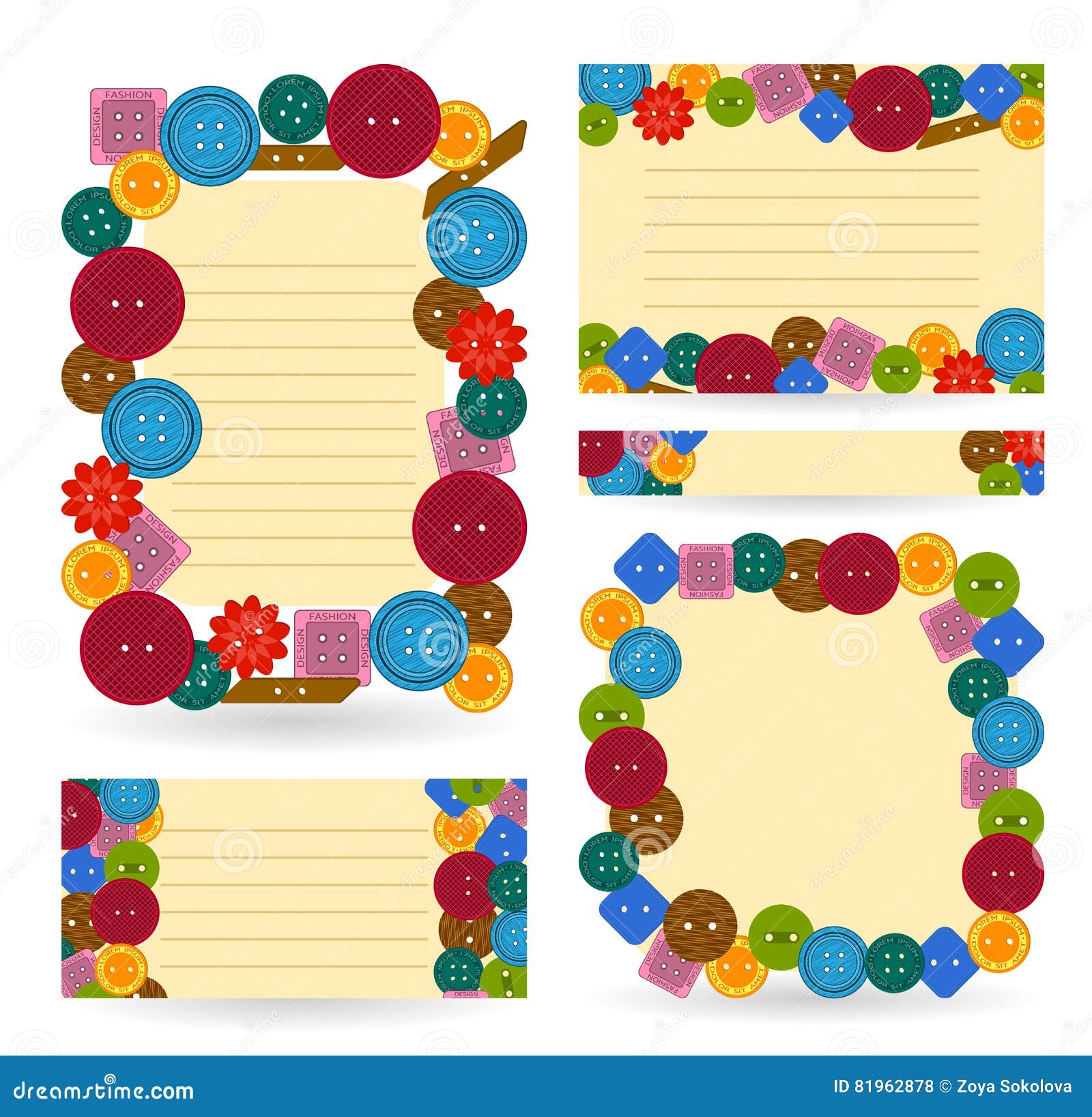 Colored Vector Buttons on the Sticker Stock Vector - Illustration of ...