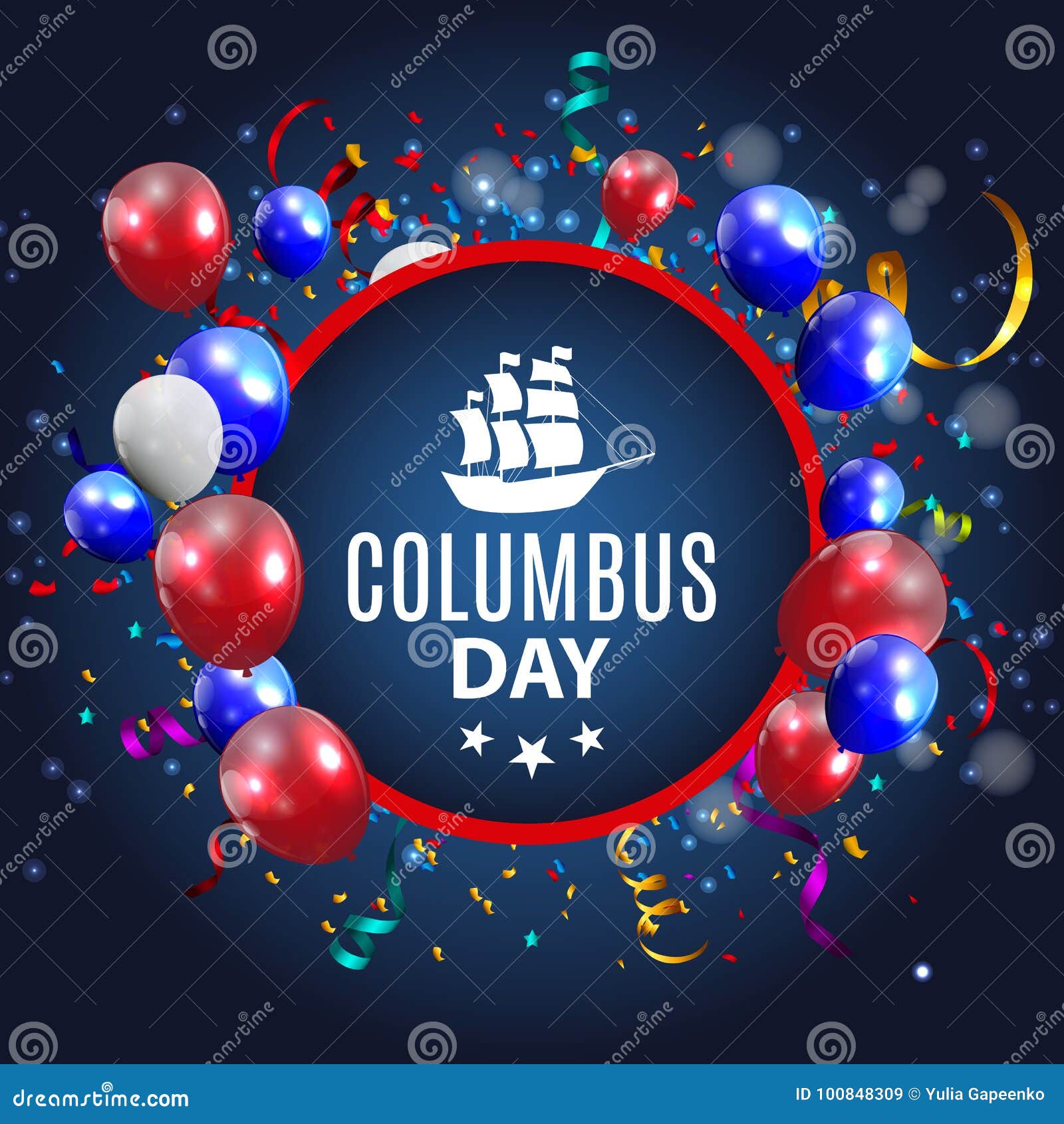 Vector Illustration of Columbus Day Stock Vector - Illustration of ...