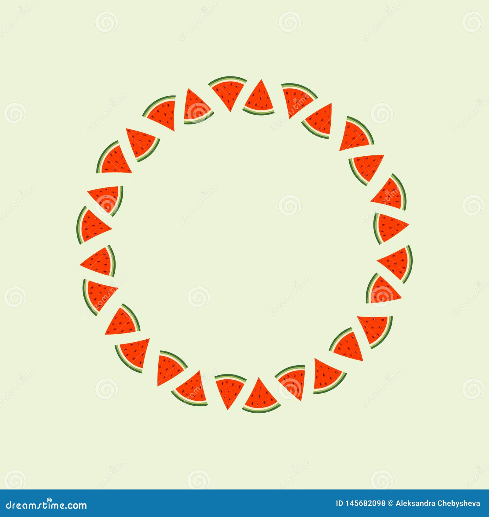 Colored Vector Square Frame with Watermelon Slices Stock Illustration ...