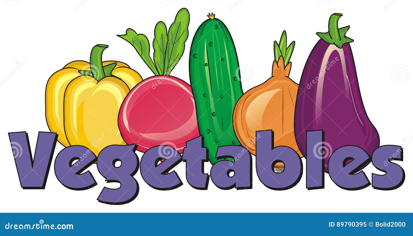 Colored Vegetables and Signs Stock Illustration - Illustration of ...