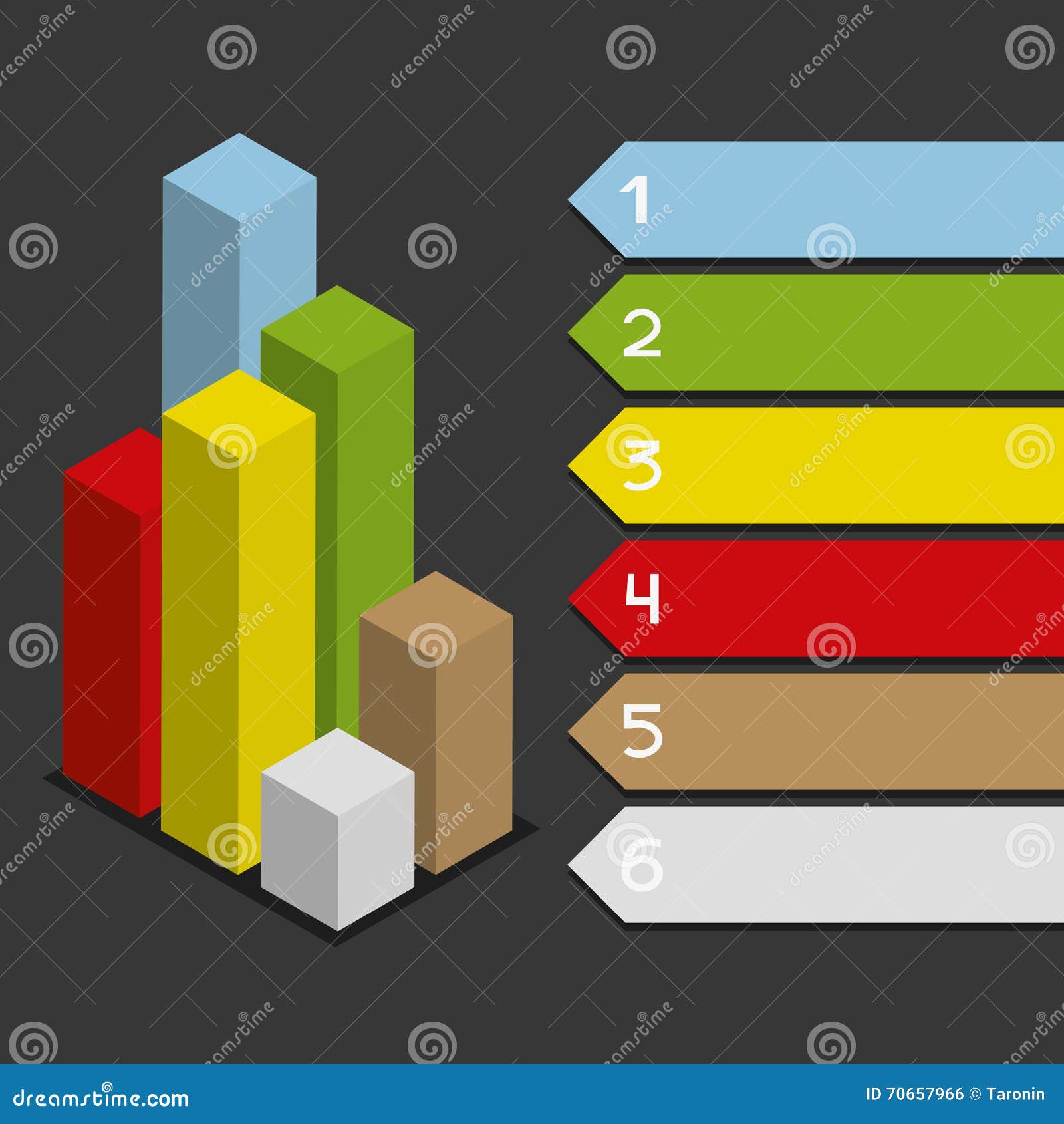 Vertical Infographic Or Timelines With 2, 3, 4, 5 And 6 Parts. Tree ...