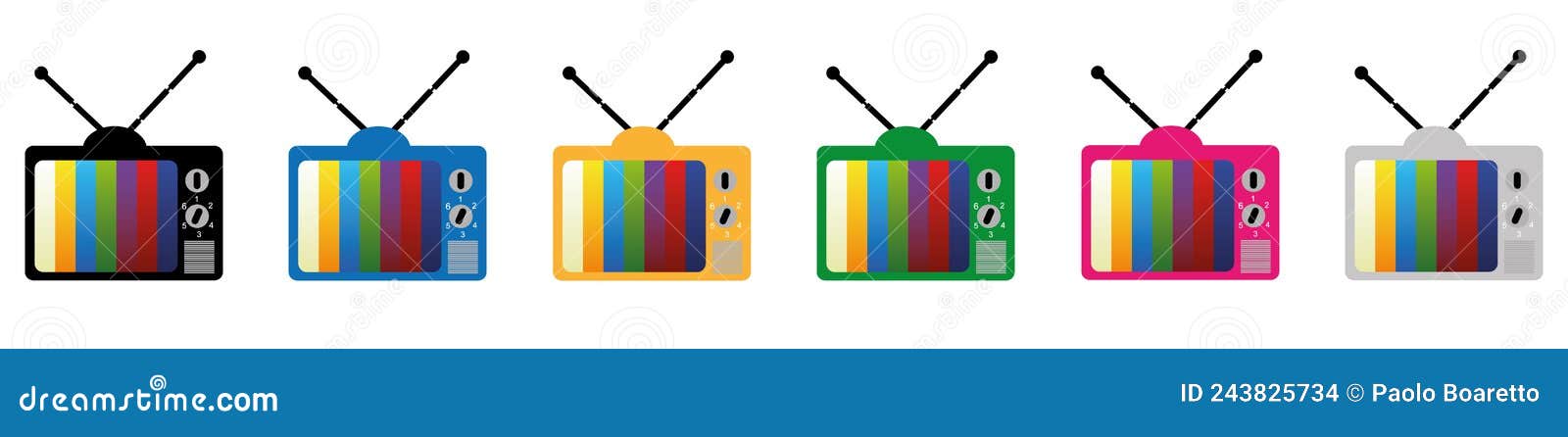 Colored Vertical Stripes on the TV Screen. Stock Illustration ...