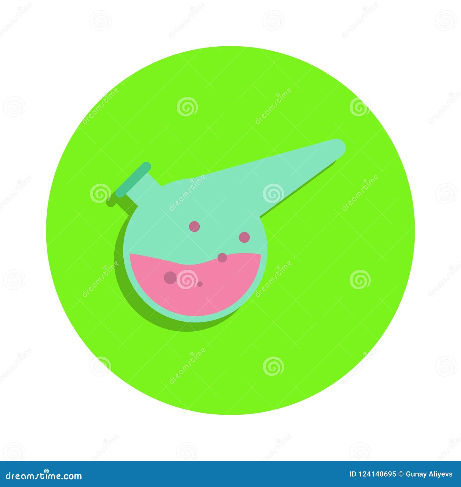 Colored Vial for Chemical Experiments in Green Badge Icon. Element of ...