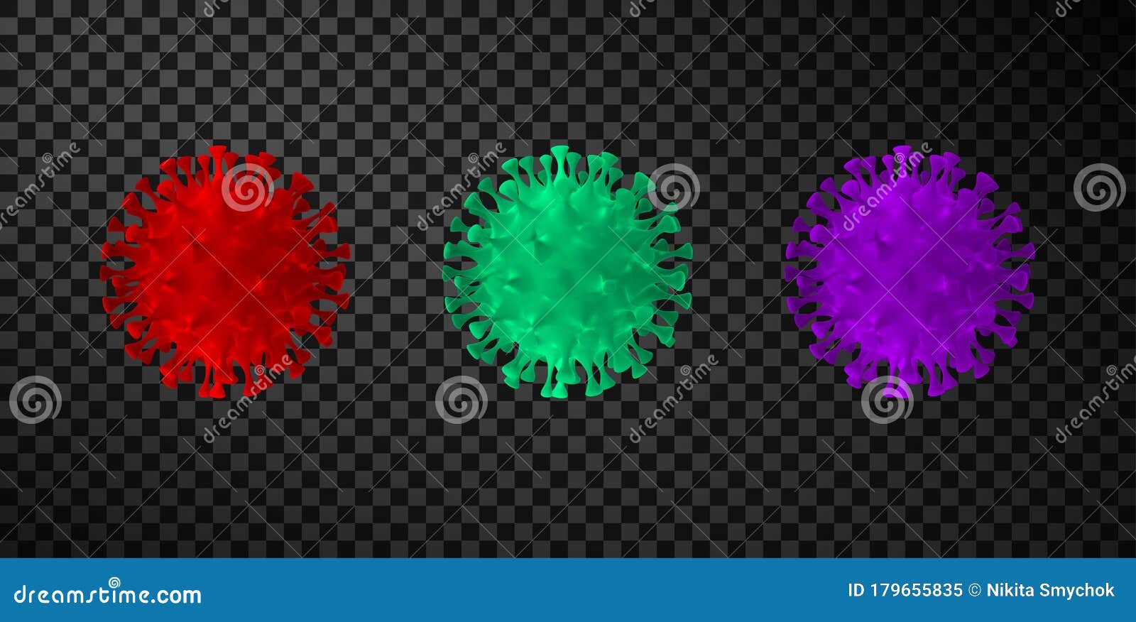 Colored Vibrant Virus Icons. Circle Virus Icons. Vector Illustration ...
