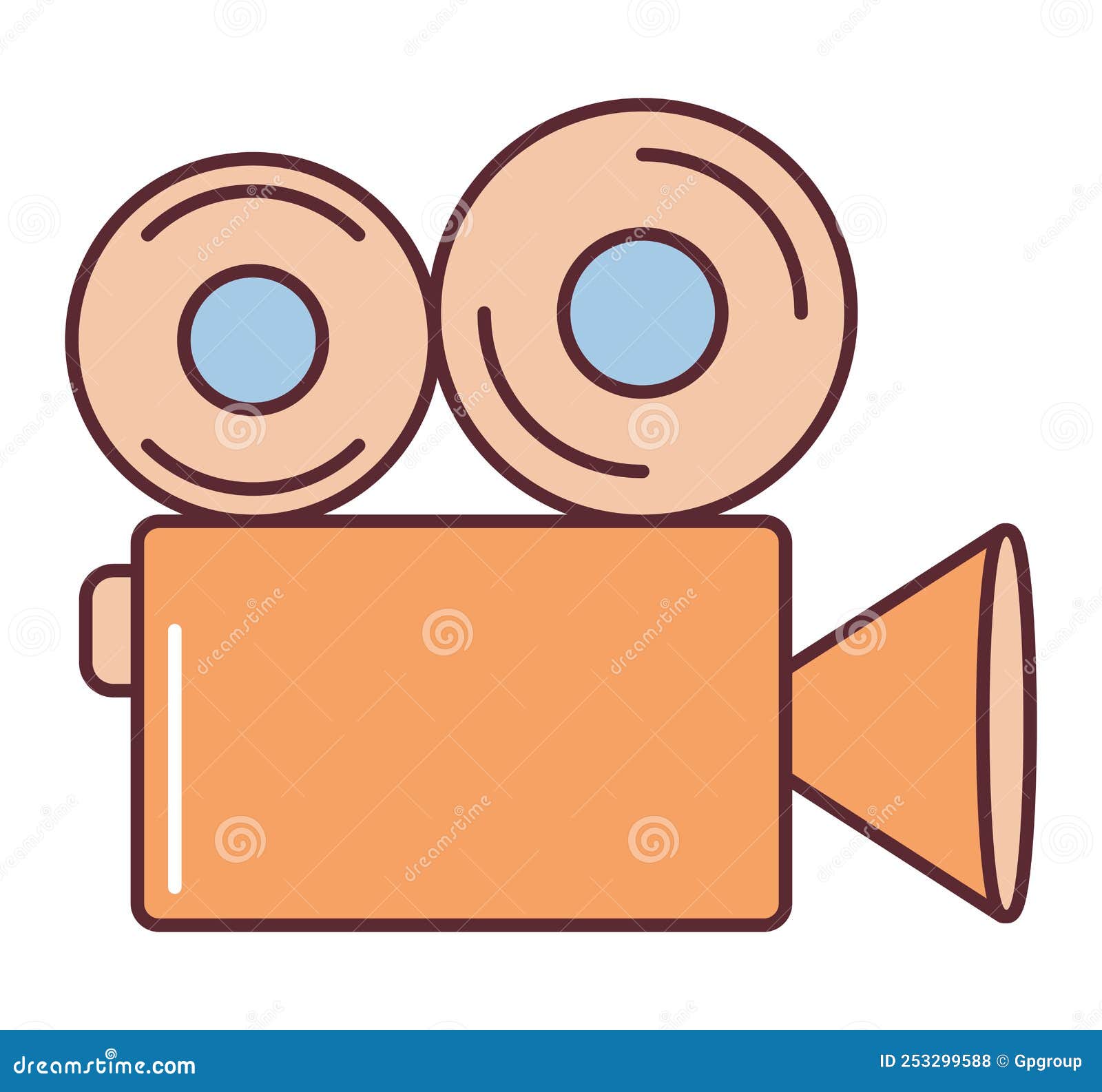 Colored video camera stock vector. Illustration of design - 253299588