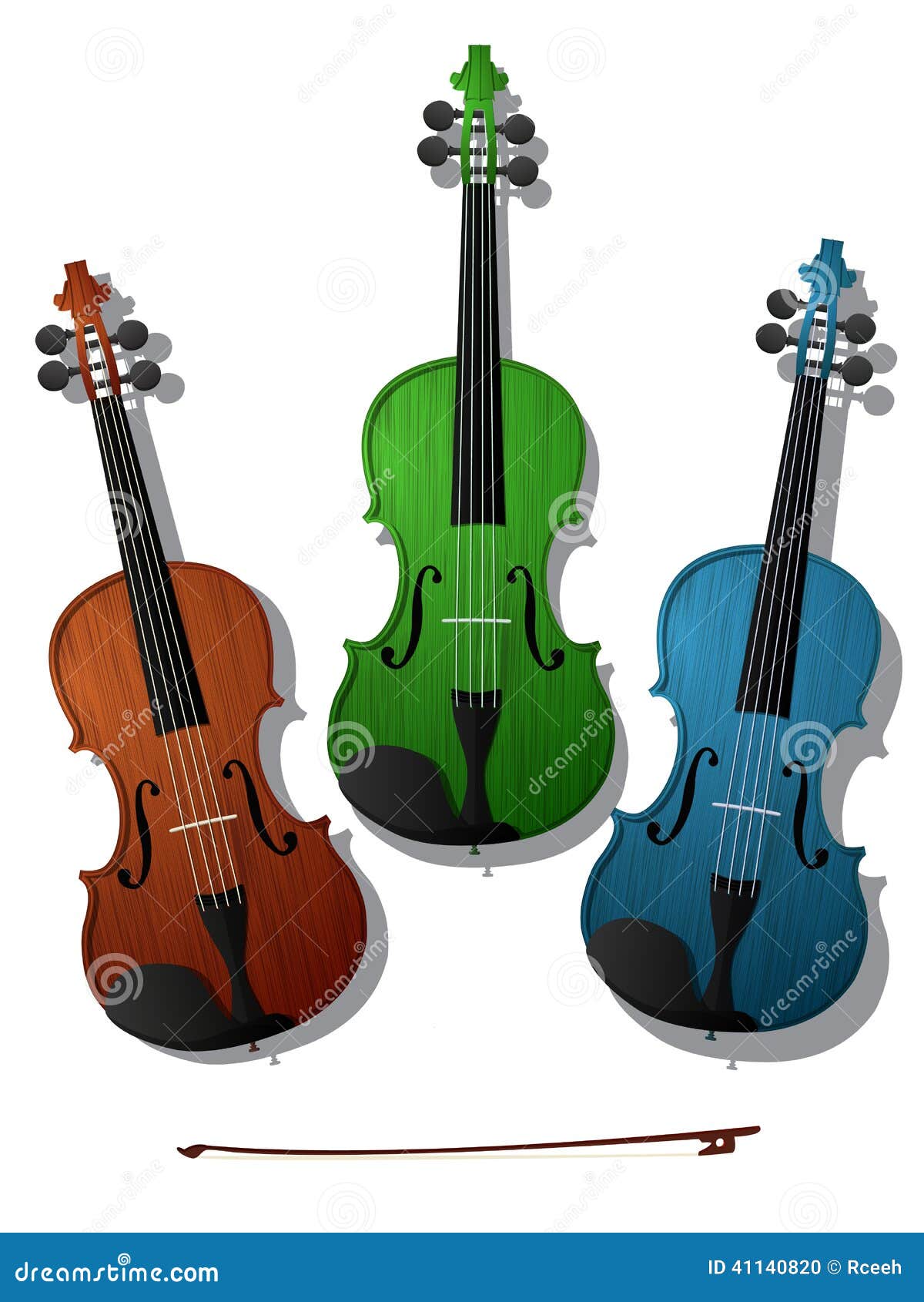 Colored violins stock vector. Illustration of realistic - 41140820