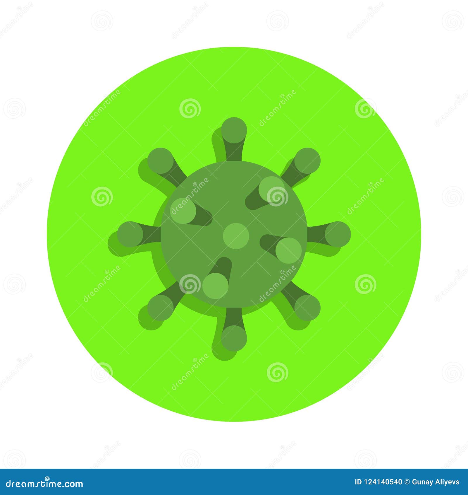 Colored Virus in Green Badge Icon. Element of Science and Laboratory ...