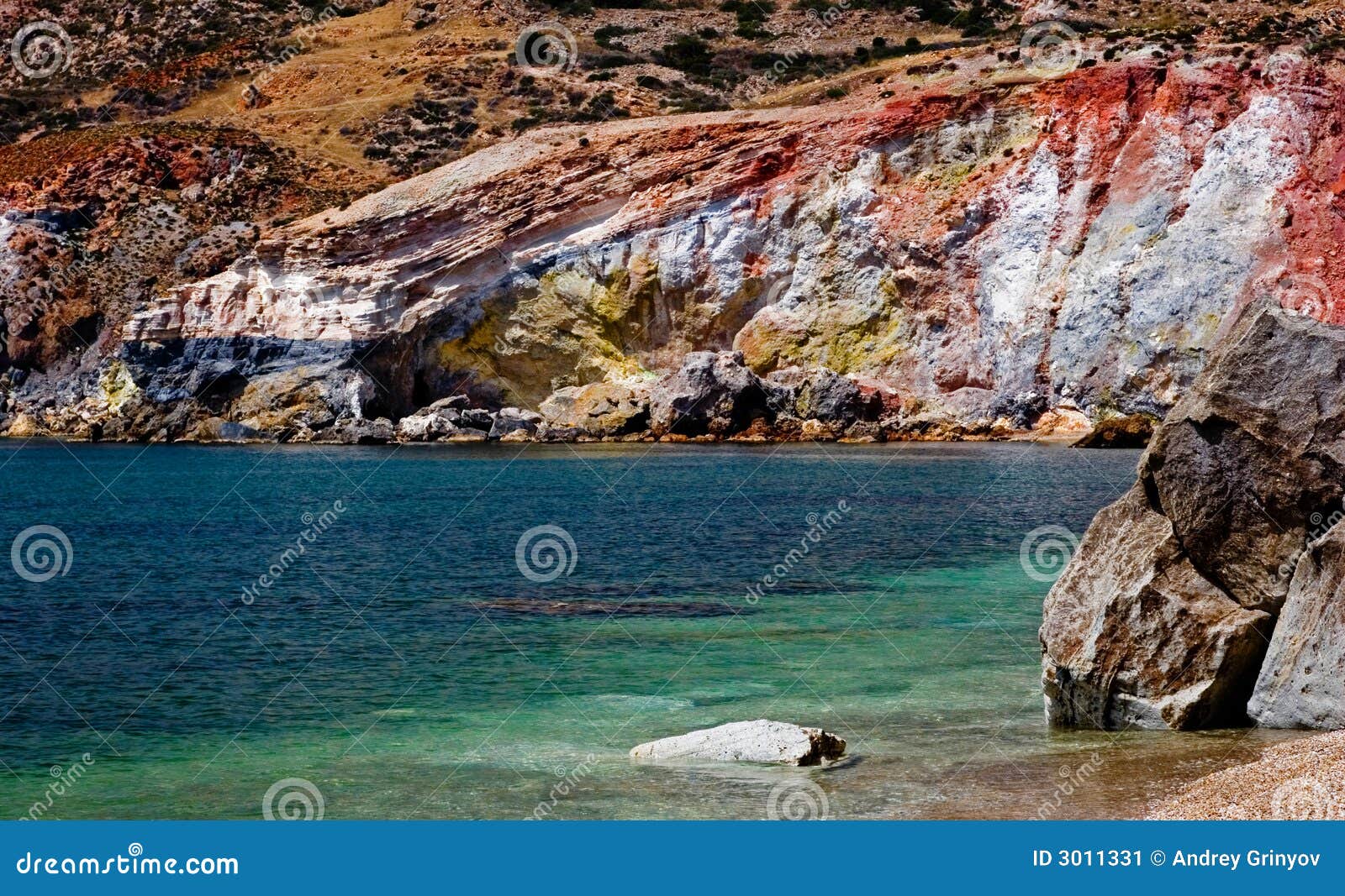 Colored volcanic rocks stock image. Image of high, rough - 3011331