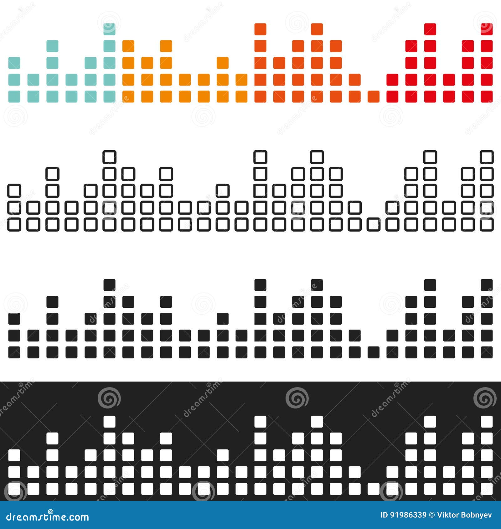 Colored Volume Graphic Equalizer Stock Vector - Illustration of ...