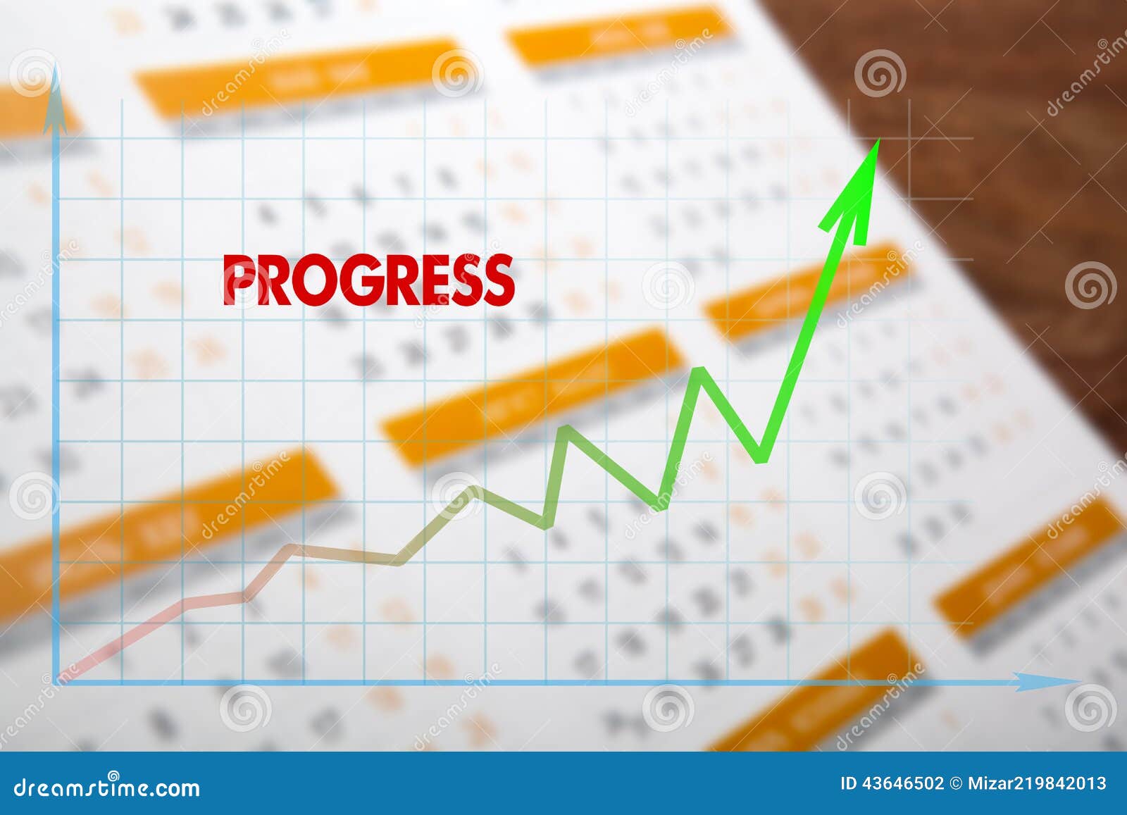 Colored Wall Calendar with Diagram Progress Stock Photo - Image of ...