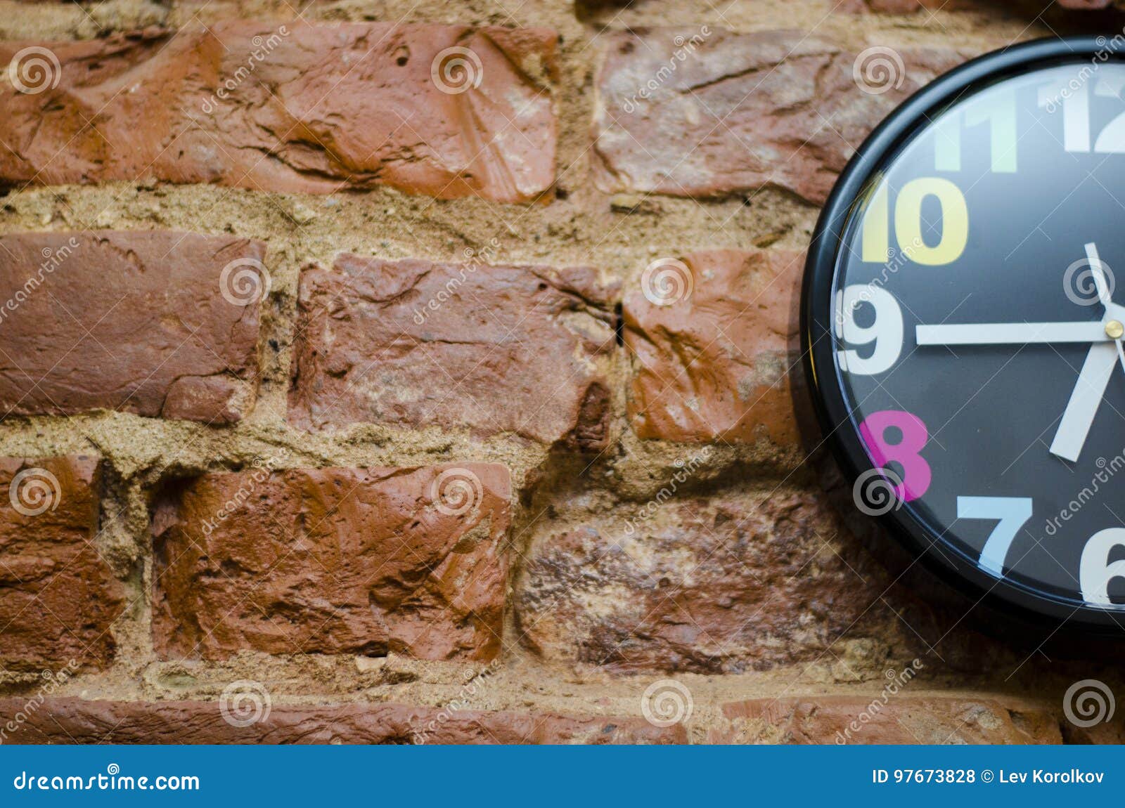The colored wall clock stock photo. Image of happy, color - 97673828