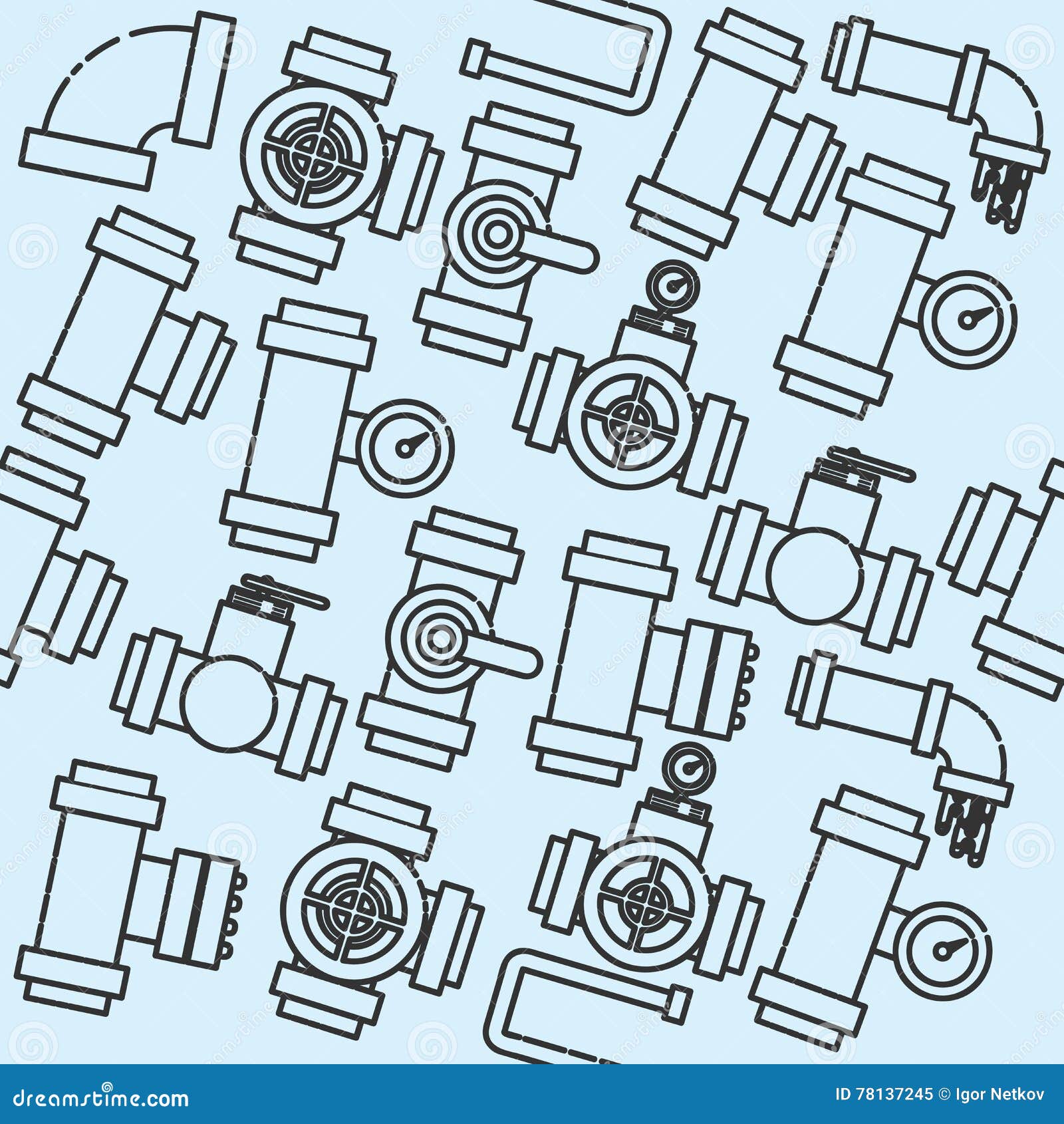 Colored Water Pipes Pattern Stock Vector - Illustration of pipe, metal ...