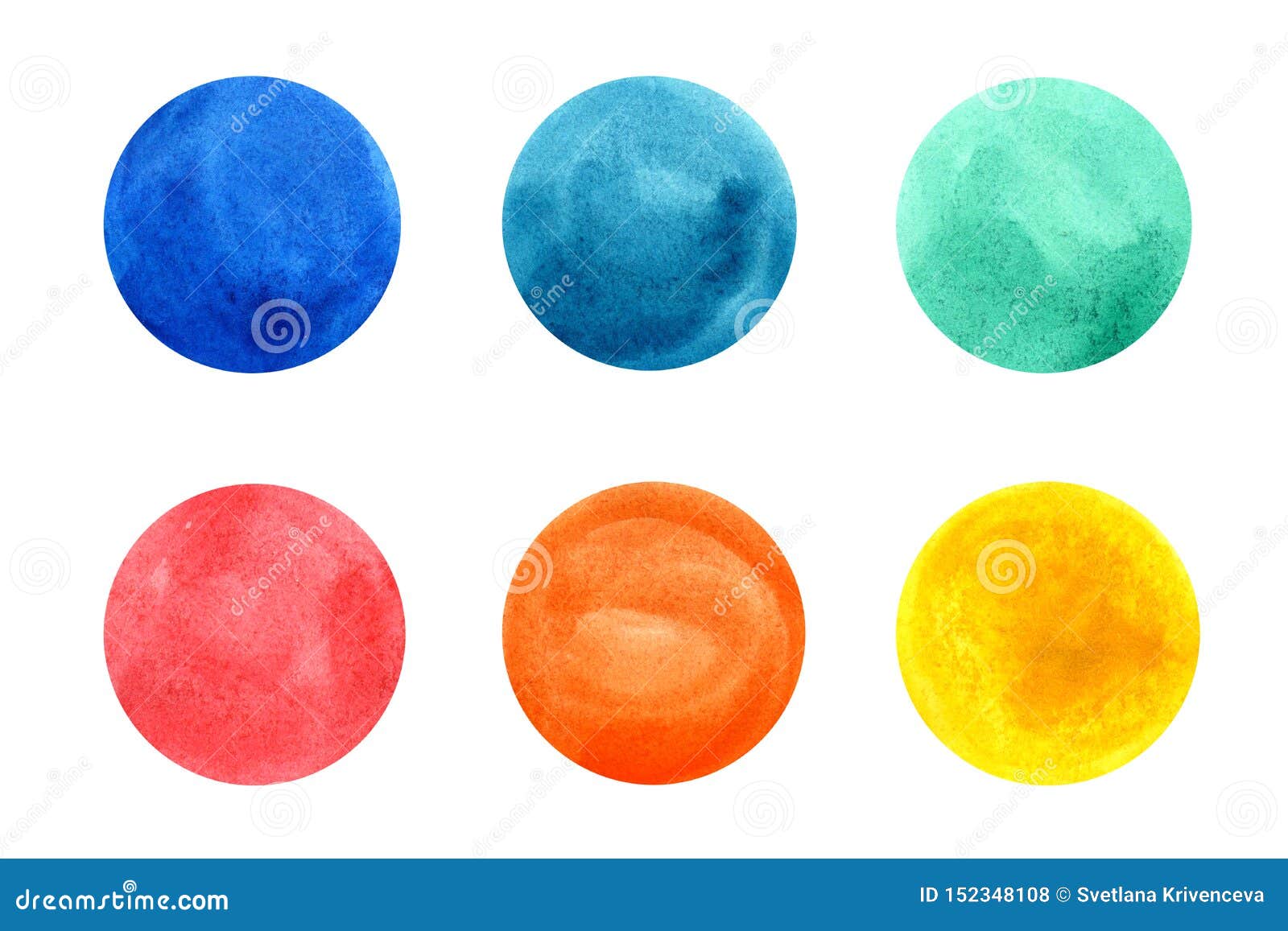 Colored watercolor circles stock illustration. Illustration of yellow ...