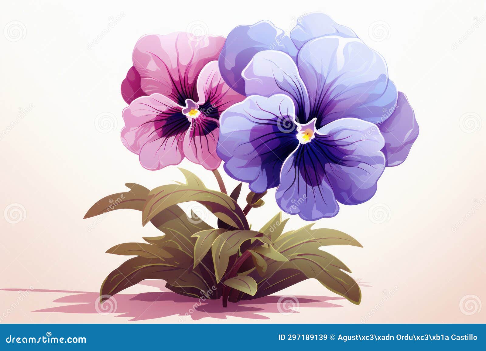 Colored Watercolor Drawing of the Pansy Flower. Stock Image - Image of ...