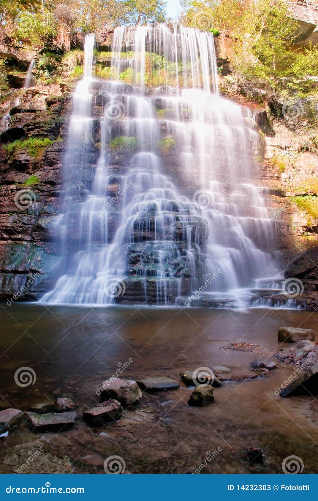Colored waterfall stock image. Image of leaf, green, musk - 14232303