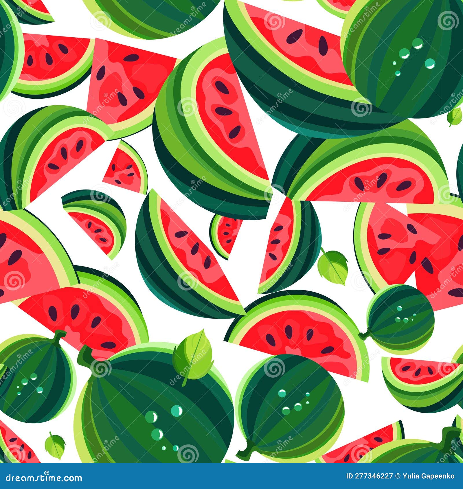 Colored Watermelon Seamless Pattern. Vector Illustration. EPS10 Stock ...