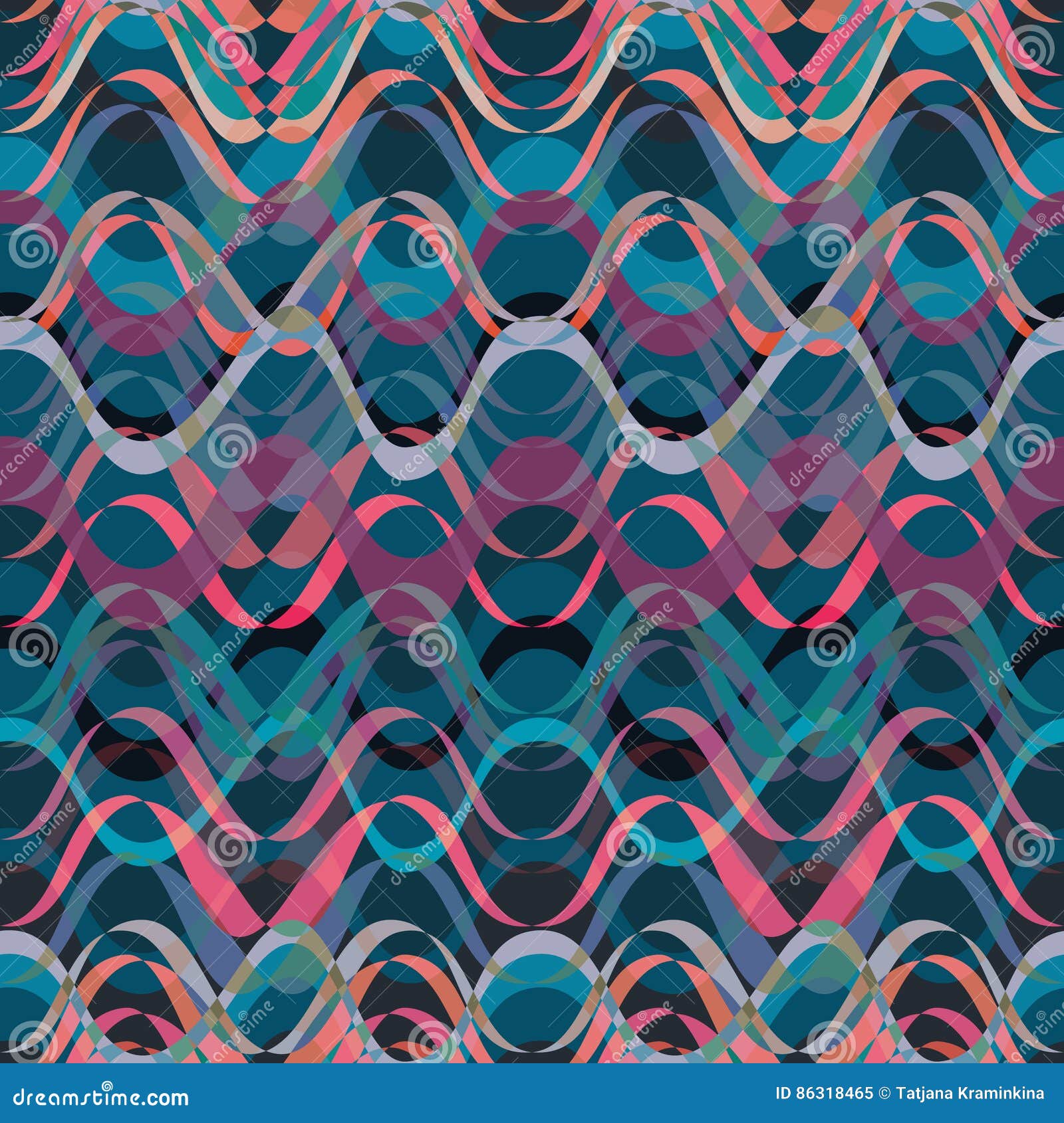 Colored Wavy Stripes Pattern. Horizontal Curvy Lines. Illustration ...