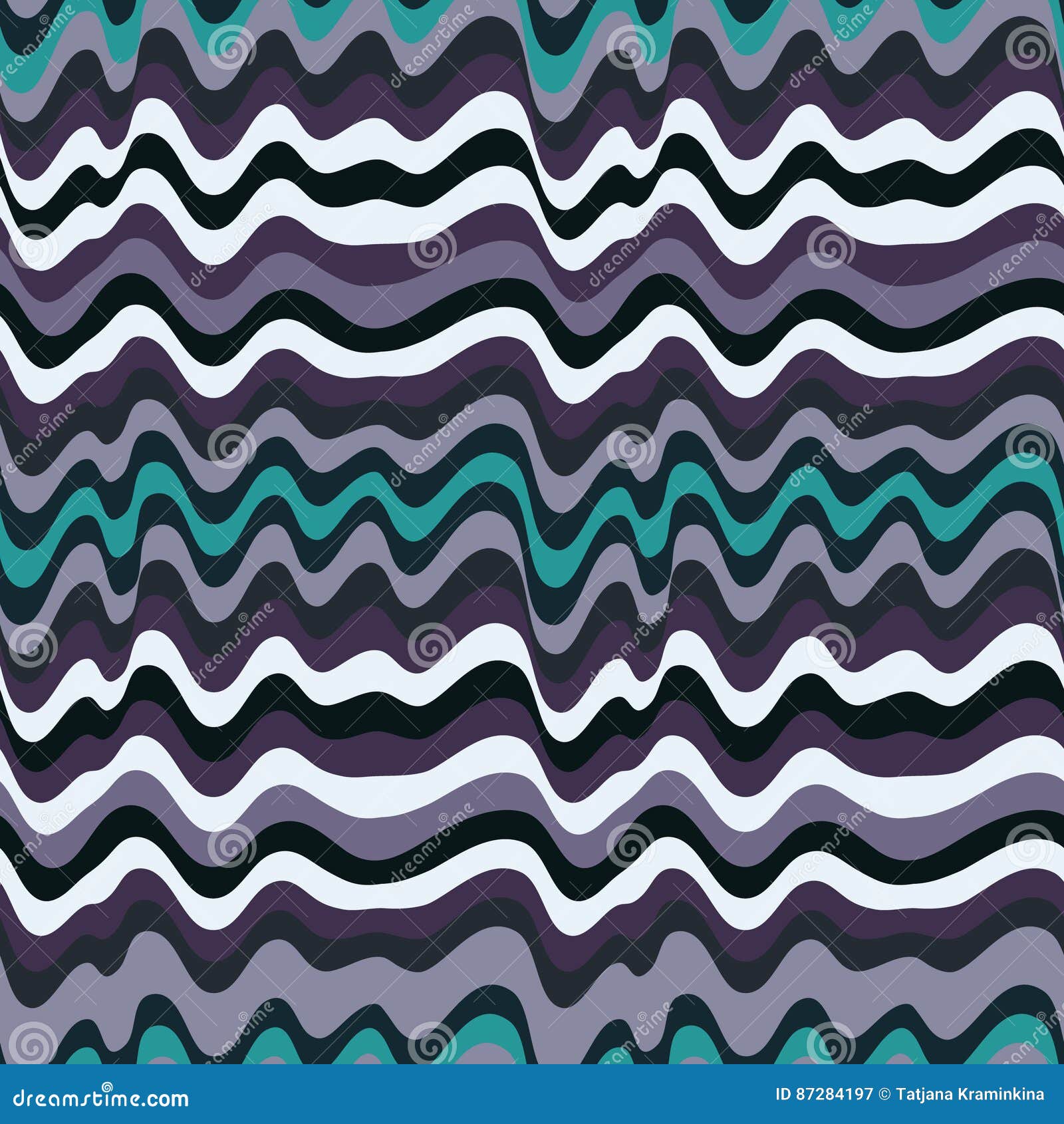 Colored Wavy Stripes Pattern. Horizontal Curvy Lines. Illustration ...