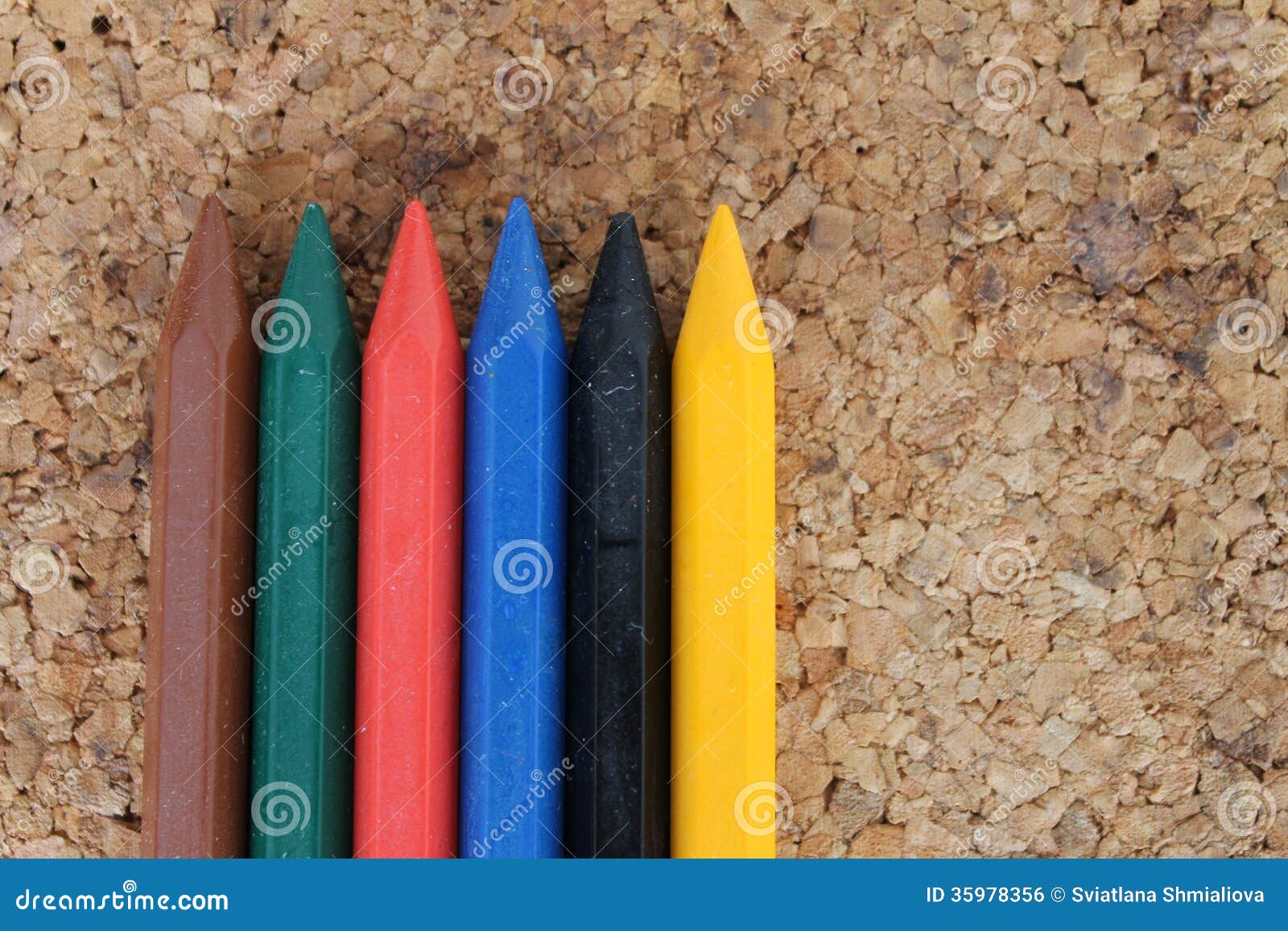 Colored wax pencils stock photo. Image of plank, colorful - 35978356