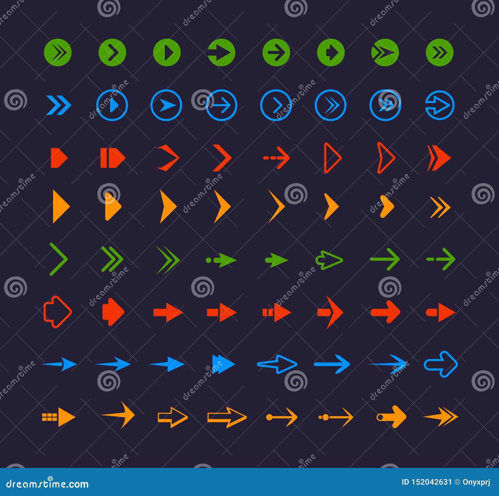 Colored Web Arrows. Infographic Symbols for Website App Icons Vector ...