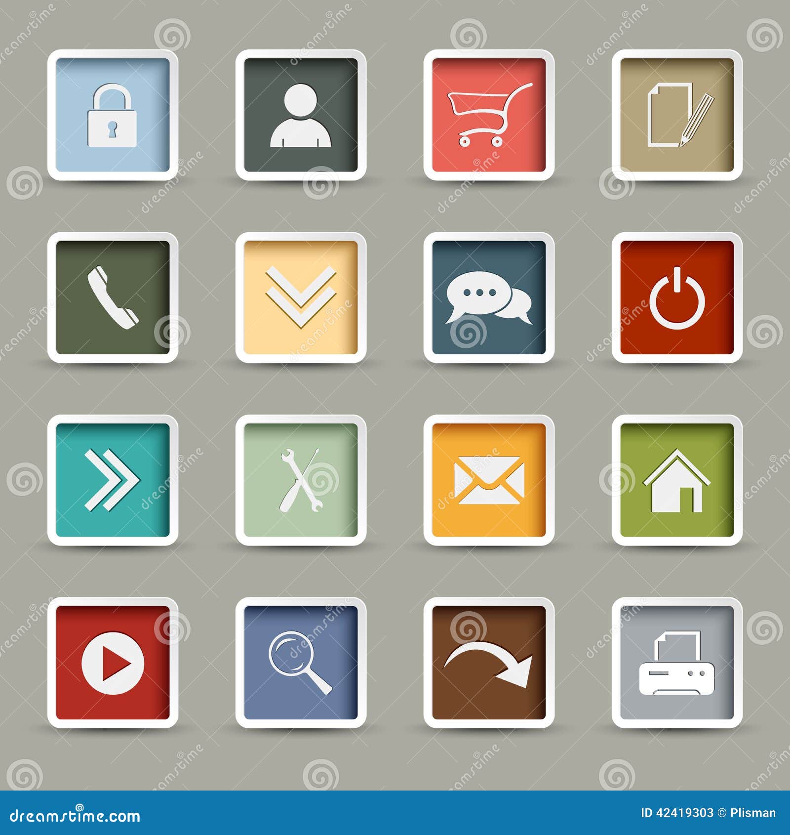 Colored Web Buttons Retro Style Stock Vector - Illustration of website ...