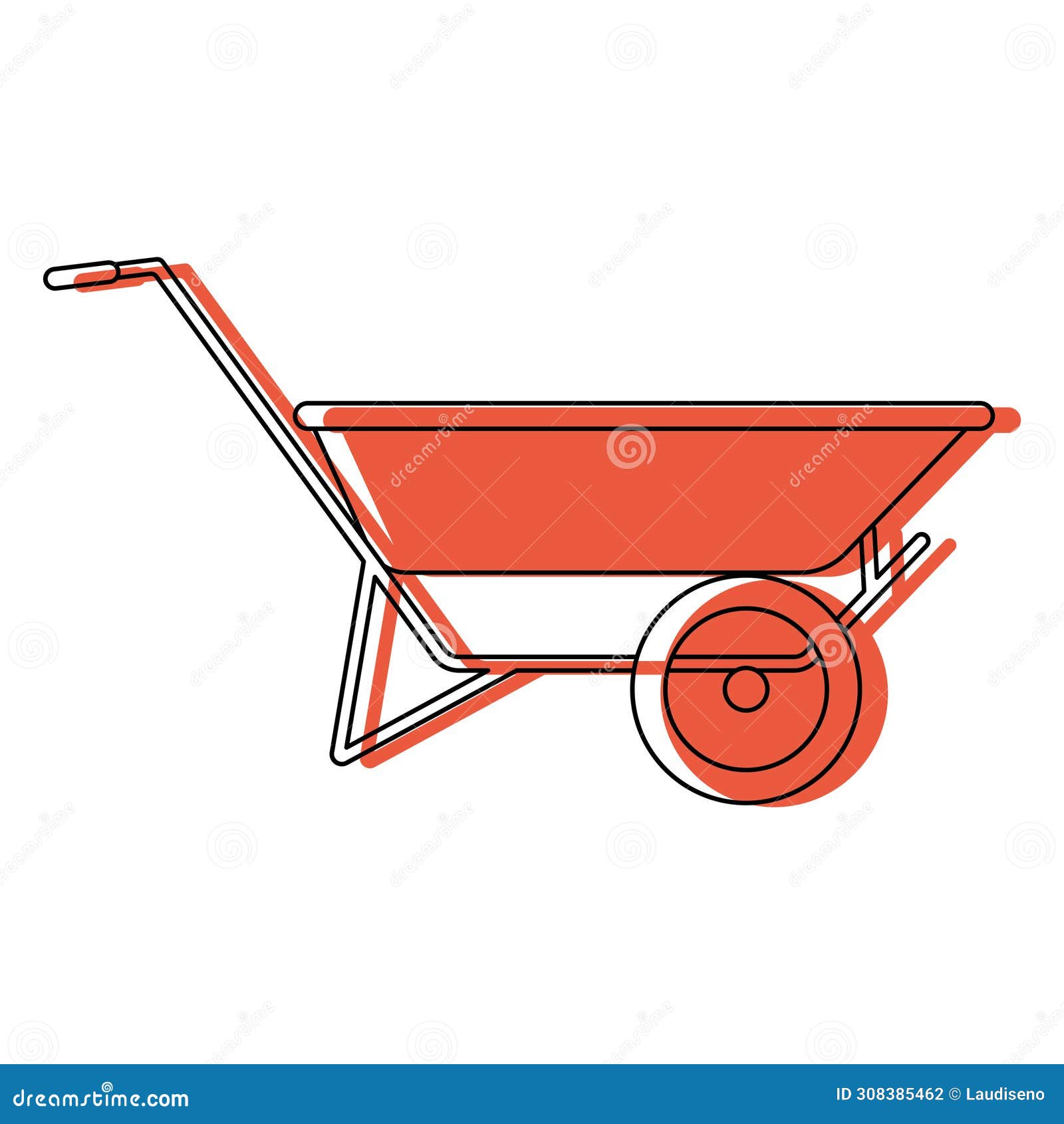 Colored Wheelbarrow Icon Vector Stock Illustration - Illustration of ...