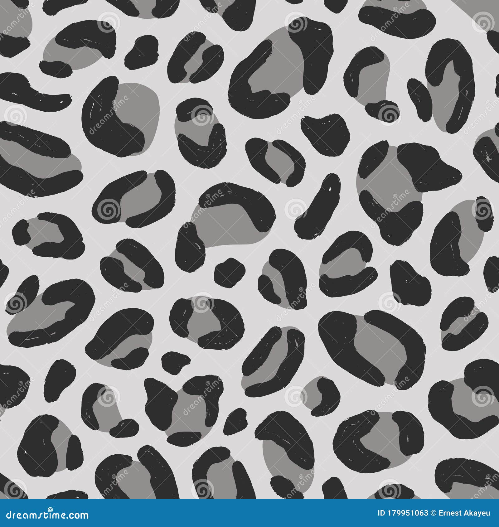 Colored Wild Snow Leopard Texture Seamless Pattern. Gray Animalistic ...